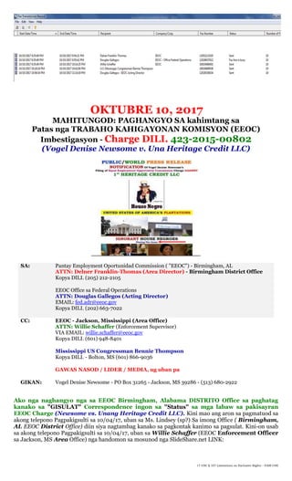 101017 EEOC STATUS REQUEST (FHC)-Cebuano | PDF