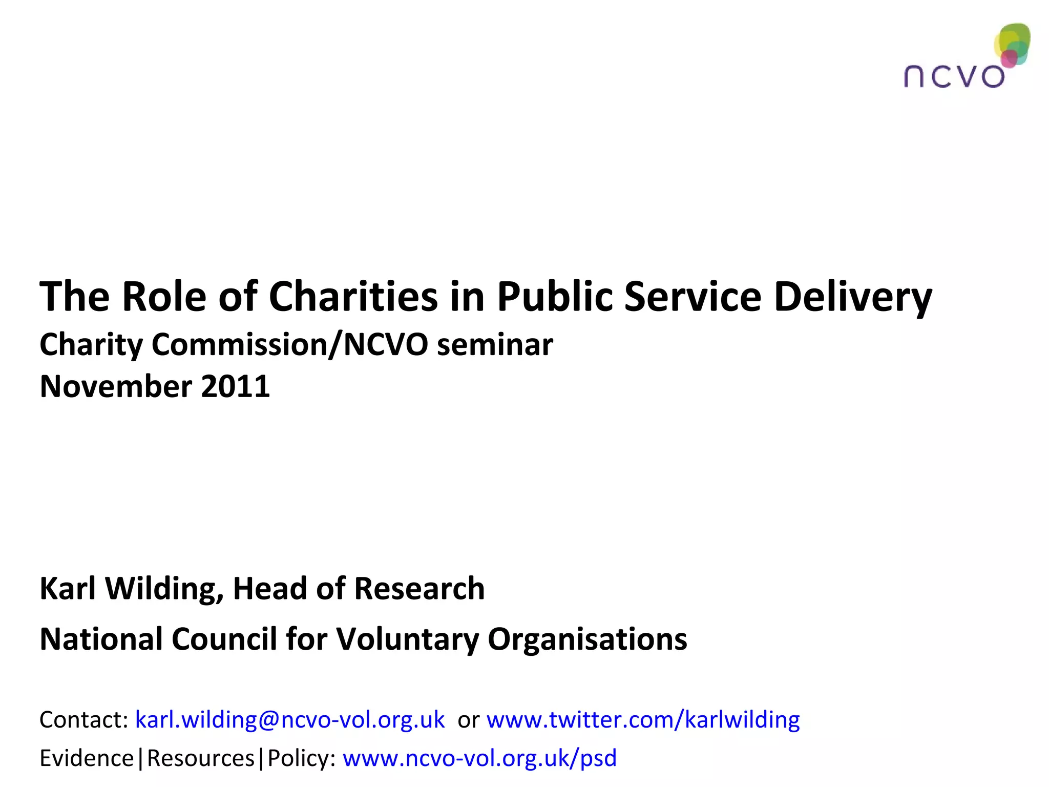 Charities and Public Service delivery | PPT