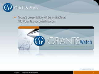 Grant Writing for Law Enforcement | PPTX