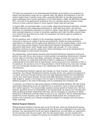 mckesson 2006 Letter to Stockholders | PDF