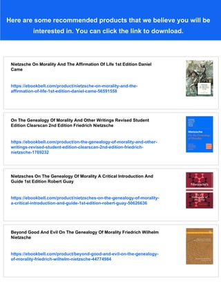Nietzsche And Morality Brian Leiter Neil Sinhababu | PDF