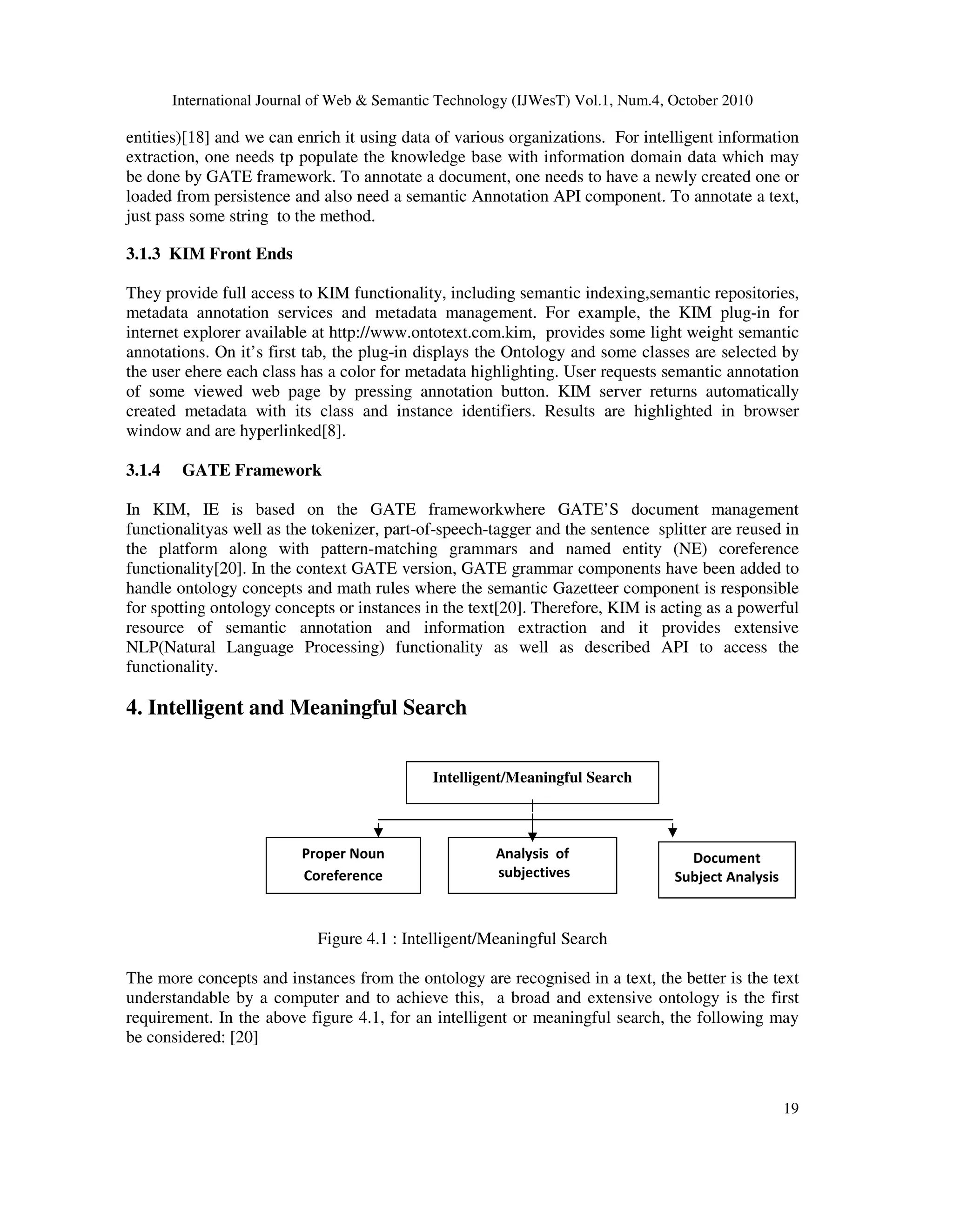 Semantic Annotation Framework For Intelligent Information Retrieval Using Kim Architecture Pdf