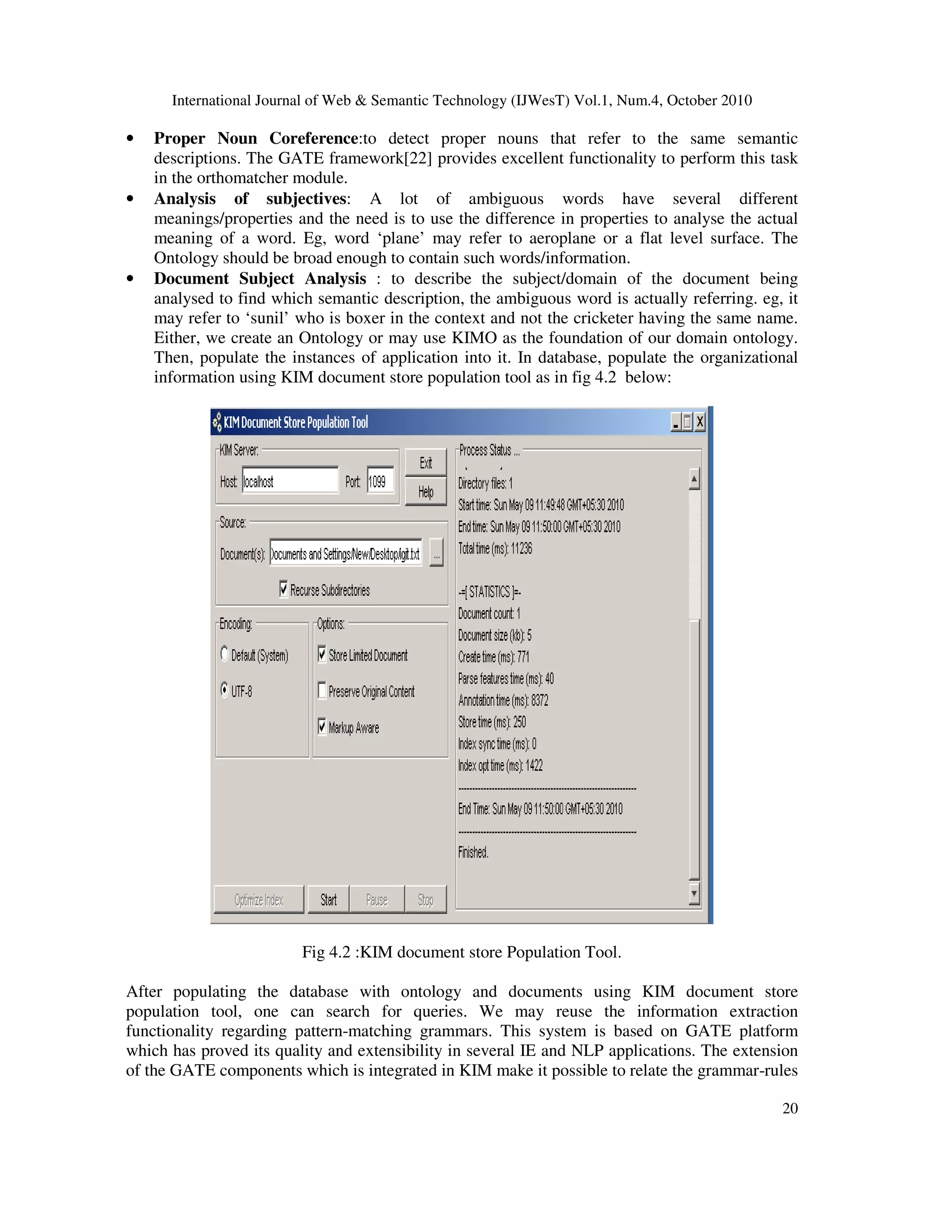 Semantic Annotation Framework For Intelligent Information Retrieval Using Kim Architecture Pdf