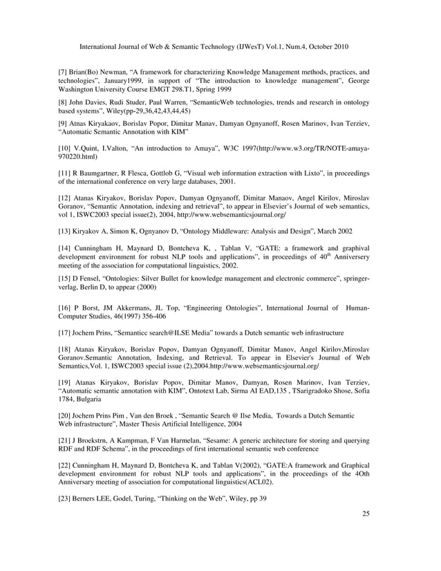 Semantic Annotation Framework For Intelligent Information Retrieval Using Kim Architecture Pdf