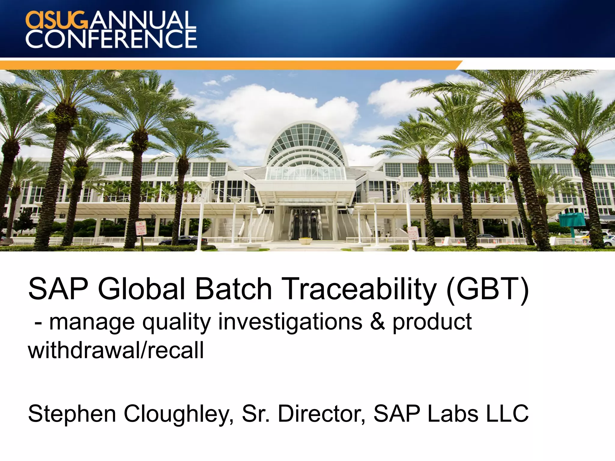 1010 introducing the new sap global batch traceability gbt key to ...
