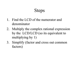 10_10 Simplify complex rational exp_ TROUT09.ppt