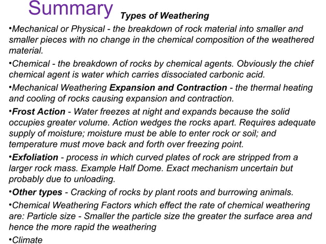 10 10 types of weathering | PPT | Chemistry | Science
