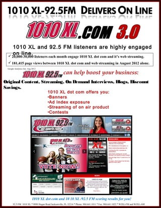 1010 XL Jacksonville Sports Radio Media Kit | PPT