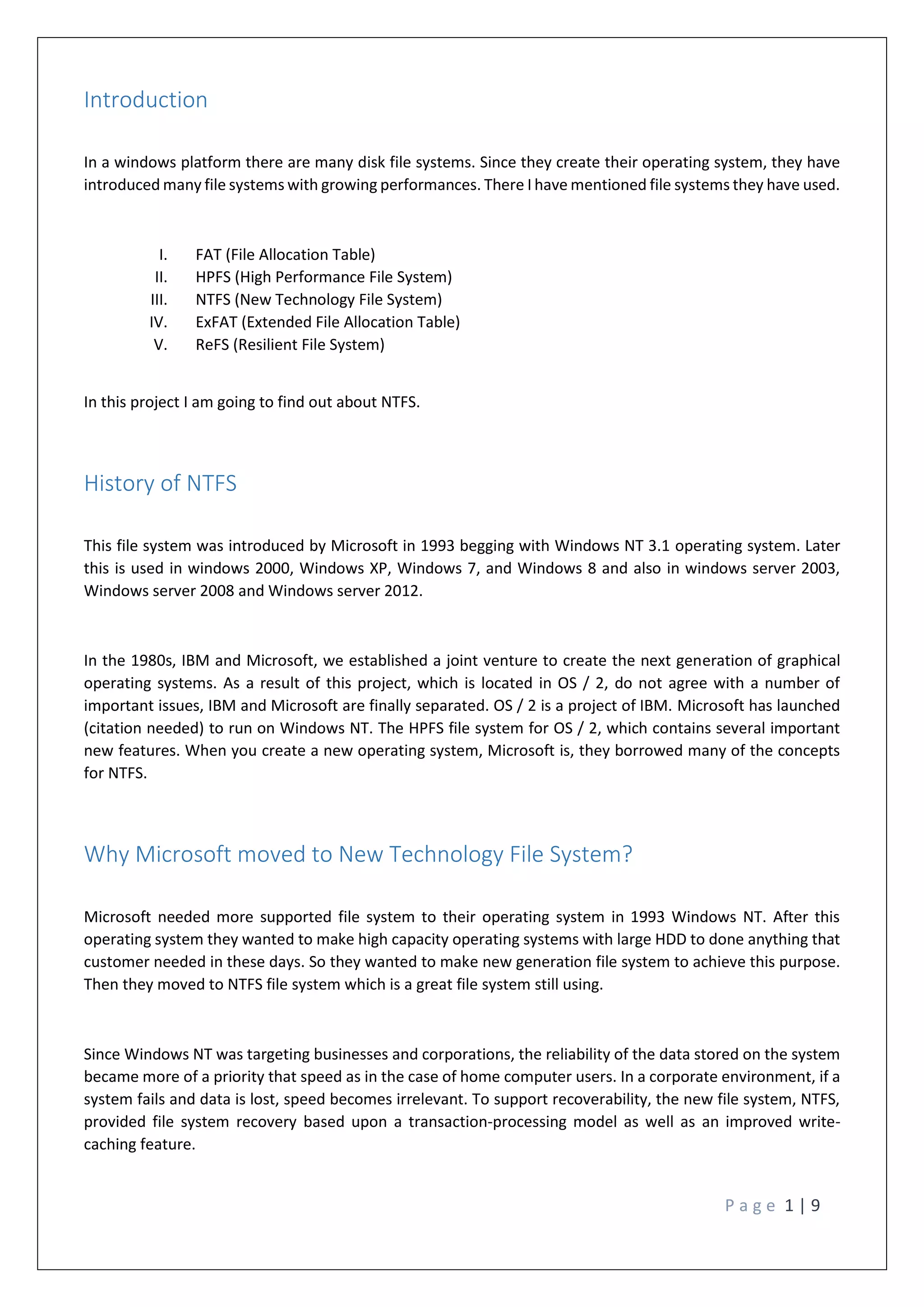 NTFS file system | PDF