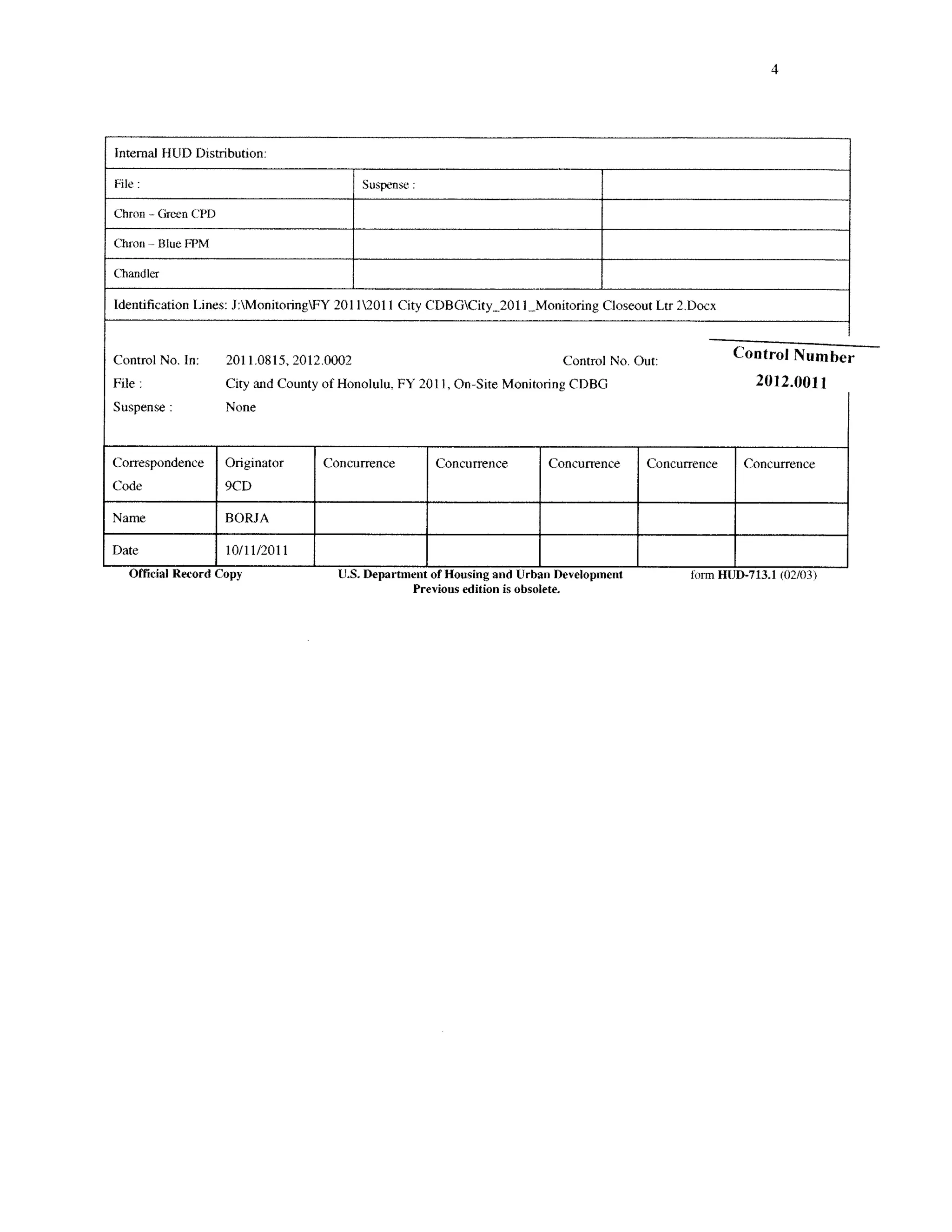 Oct. 11 Hud Letter to City | PDF