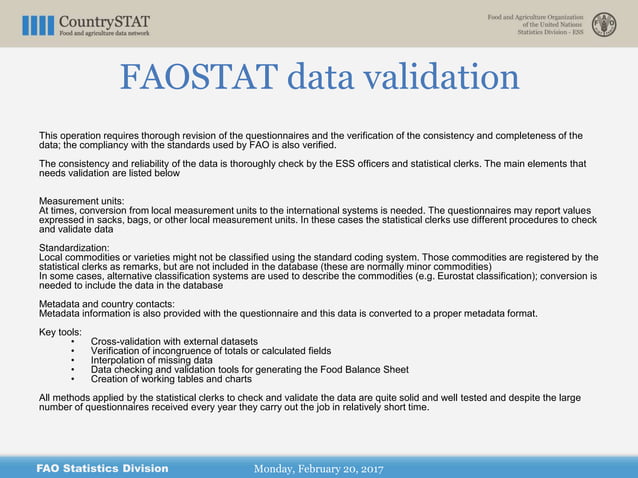 Data Management System of the FAO Statistics Divison | PPT