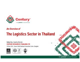 Overview of Logistics Sector in Thailand | PPT