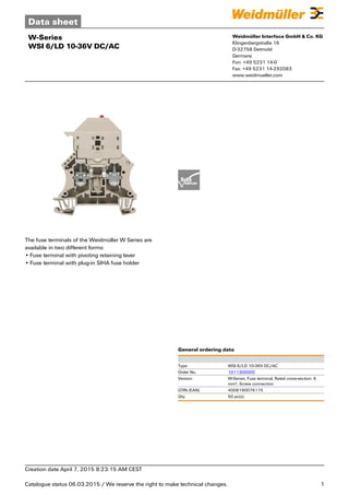 |AKBAR TRADING EST. SAUDI ARABIA| WEIDMULLER W-Series WSI 6/LD 10-36V ...