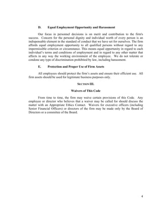 goldman sachs Code of Business Conduct and Ethics | PDF