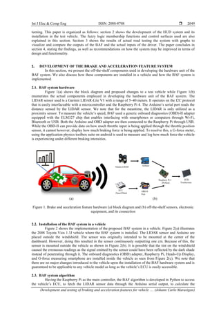 Development and testing of braking and acceleration features for ...