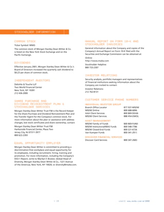 morgan stanley Annual Reports 2000 | PDF