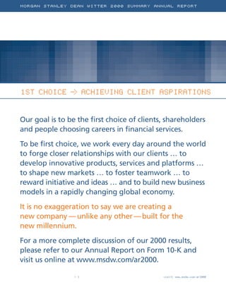morgan stanley Annual Reports 2000 | PDF
