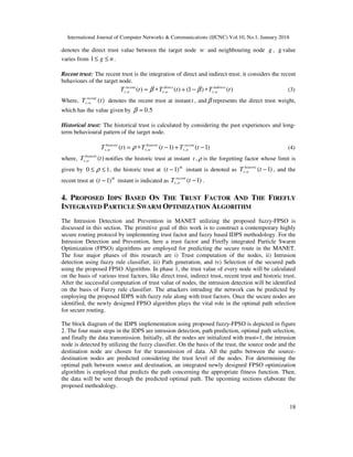 TRUST FACTOR AND FUZZY-FIREFLY INTEGRATED PARTICLE SWARM OPTIMIZATION ...