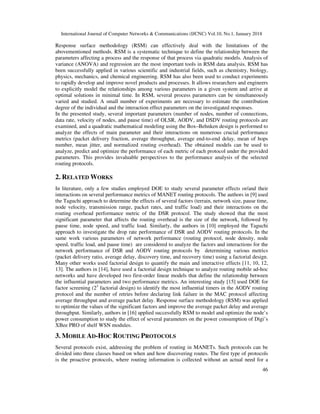 RESPONSE SURFACE METHODOLOGY FOR PERFORMANCE ANALYSIS AND MODELING OF MANET ROUTING PROTOCOLS | PDF
