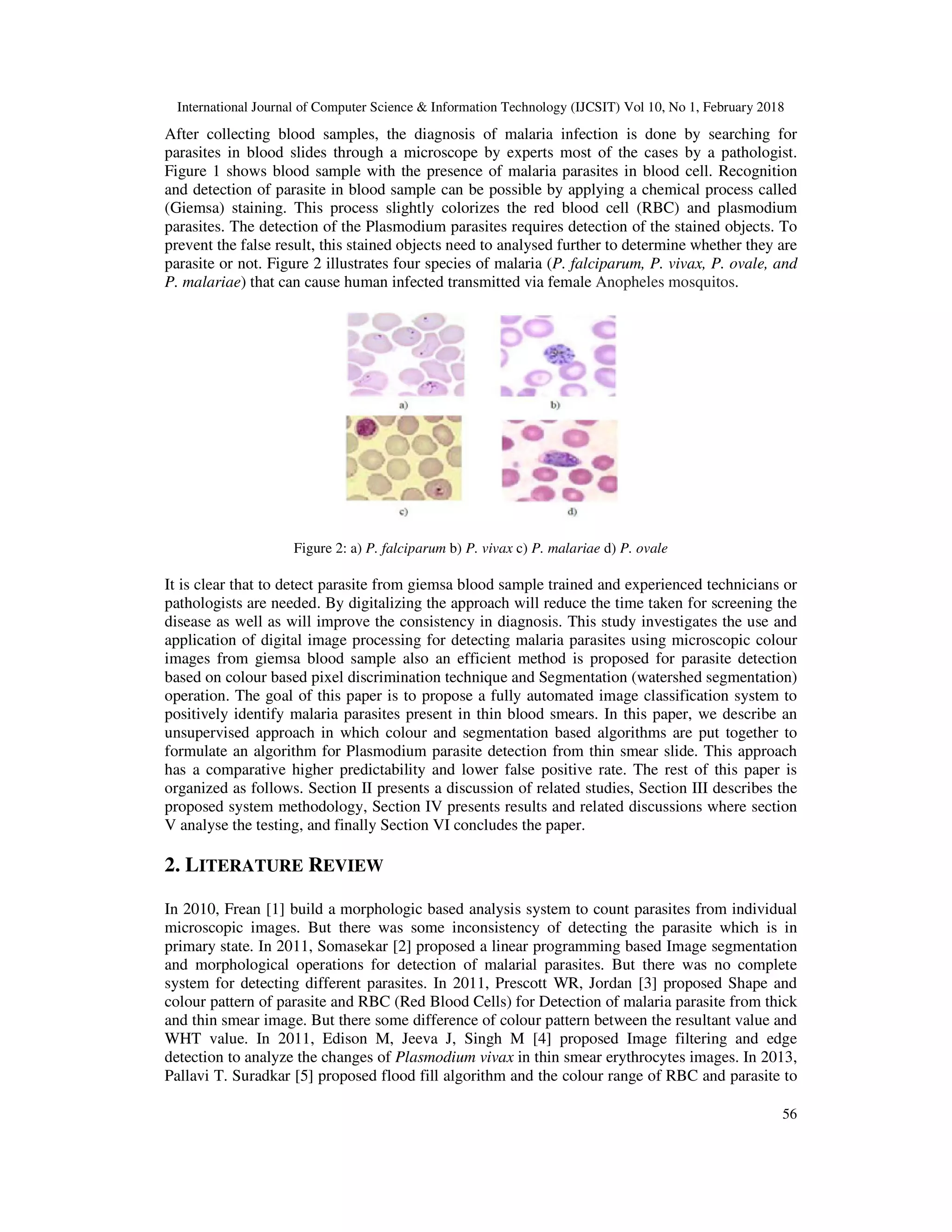 Detection of Malaria Parasite in Giemsa Blood Sample Using Image Processing | PDF
