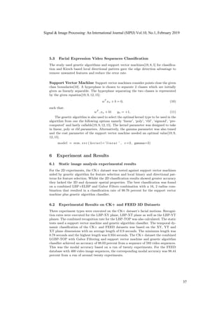 Facial Expression Detection for video sequences using local feature extraction algorithms | PDF