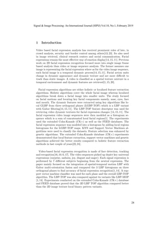 Facial Expression Detection for video sequences using local feature extraction algorithms | PDF