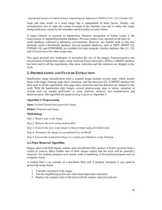 AN EFFICIENT FEATURE EXTRACTION AND CLASSIFICATION OF HANDWRITTEN DIGITS USING NEURAL NETWORKS | PDF