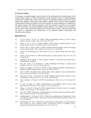 ADAPTIVE STABILIZATION AND SYNCHRONIZATION OF LÜ-LIKE ATTRACTOR | PDF | Physics | Science