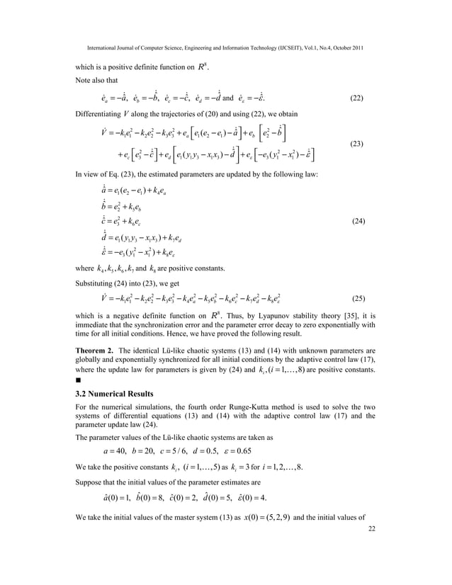 ADAPTIVE STABILIZATION AND SYNCHRONIZATION OF LÜ-LIKE ATTRACTOR | PDF | Physics | Science