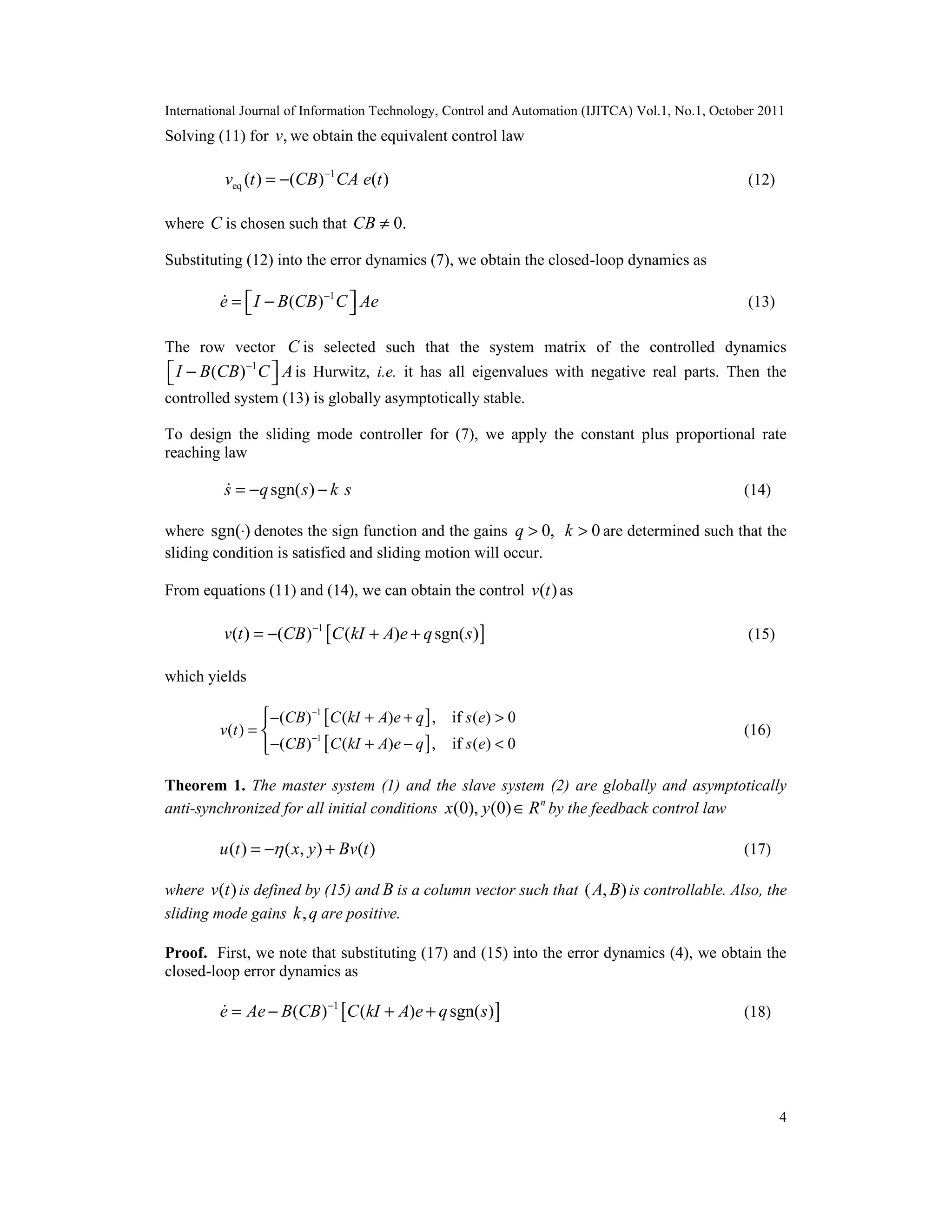 Anti Synchronization Of Four Scroll Chaotic Systems Via Sliding Mode