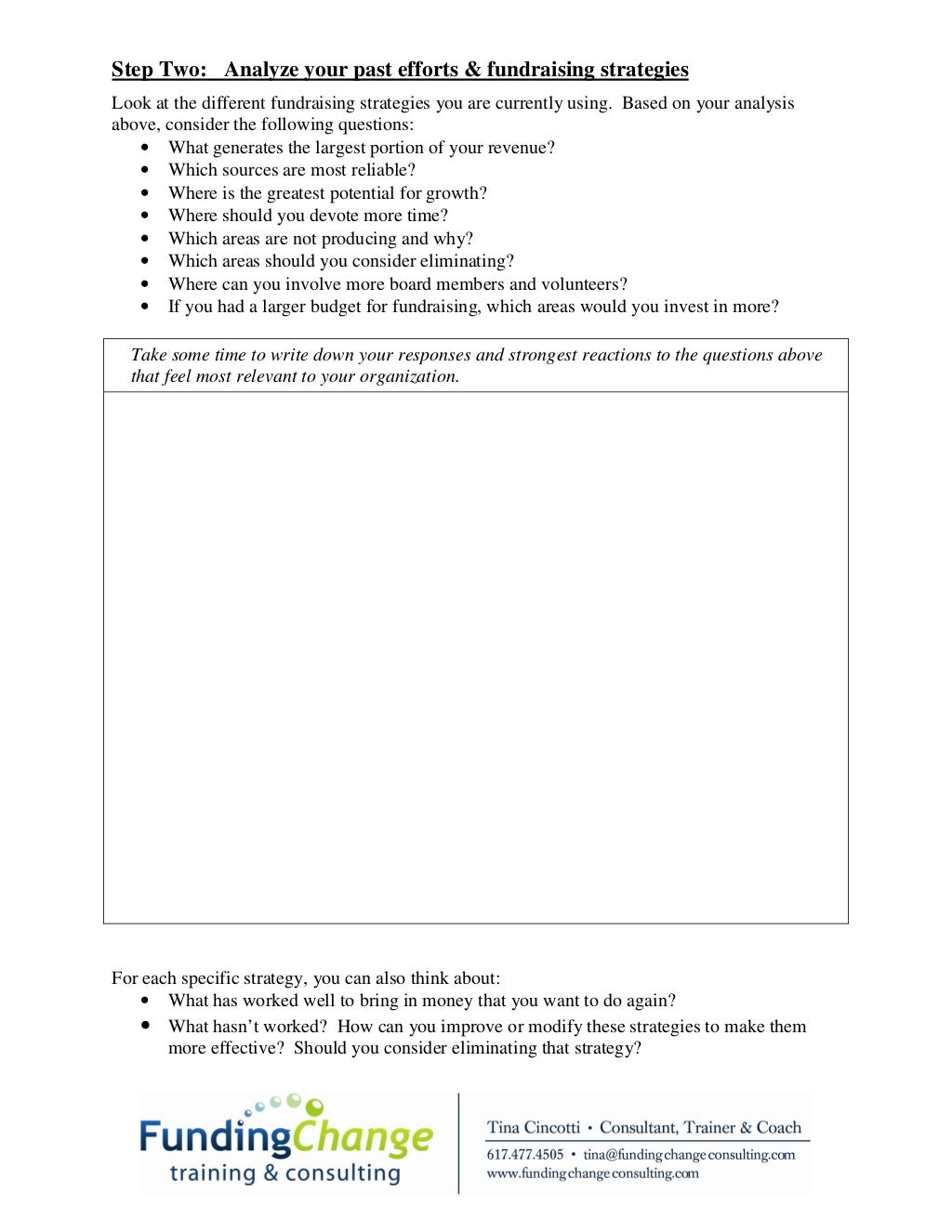 Fundraising Planning Worksheet