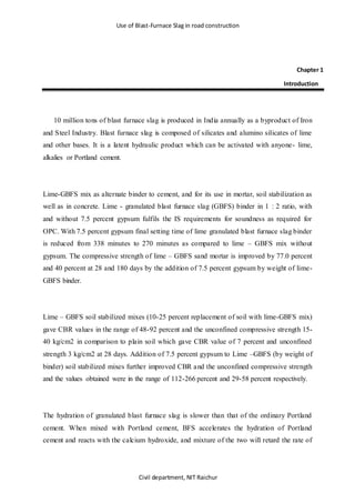 use of blast furnace slag in road construction. report | DOCX