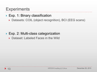 NIPS2010 reading: Semi-supervised learning with adversarially missing label information | PDF ...