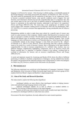 EXPLORING THE POTENTIALS OF INTRALINGUAL SUBTITLING IN SECOND LANGUAGE ...