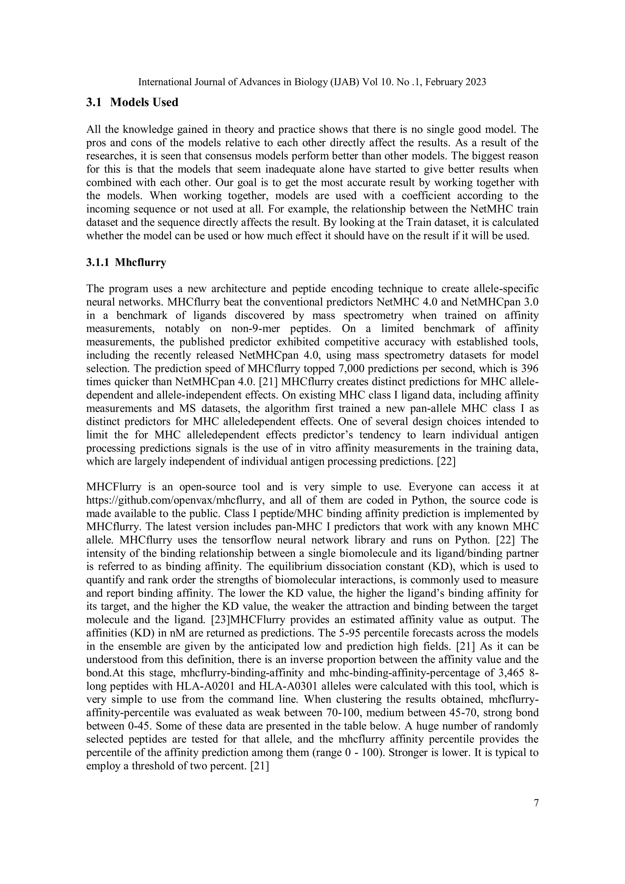 CONSENSUS ALGORITHM FOR CALCULATION OF PROTEIN BINDING AFFINITY USING MULTIPLE MODELS | PDF
