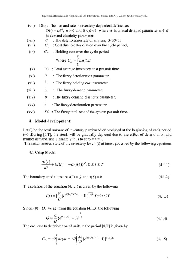 Fuzzy Inventory Model of Deteriorating Items under Power Dependent Demand and Inventory Level ...