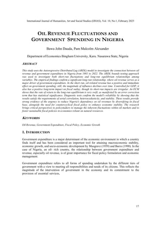 Oil Revenue Fluctuations and Government Spending in Nigeria | PDF