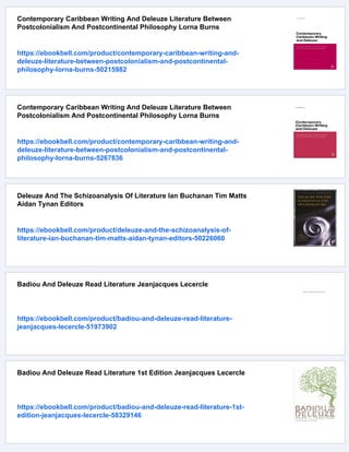 Deleuze And Literature Ian Buchanan John Marks | PDF