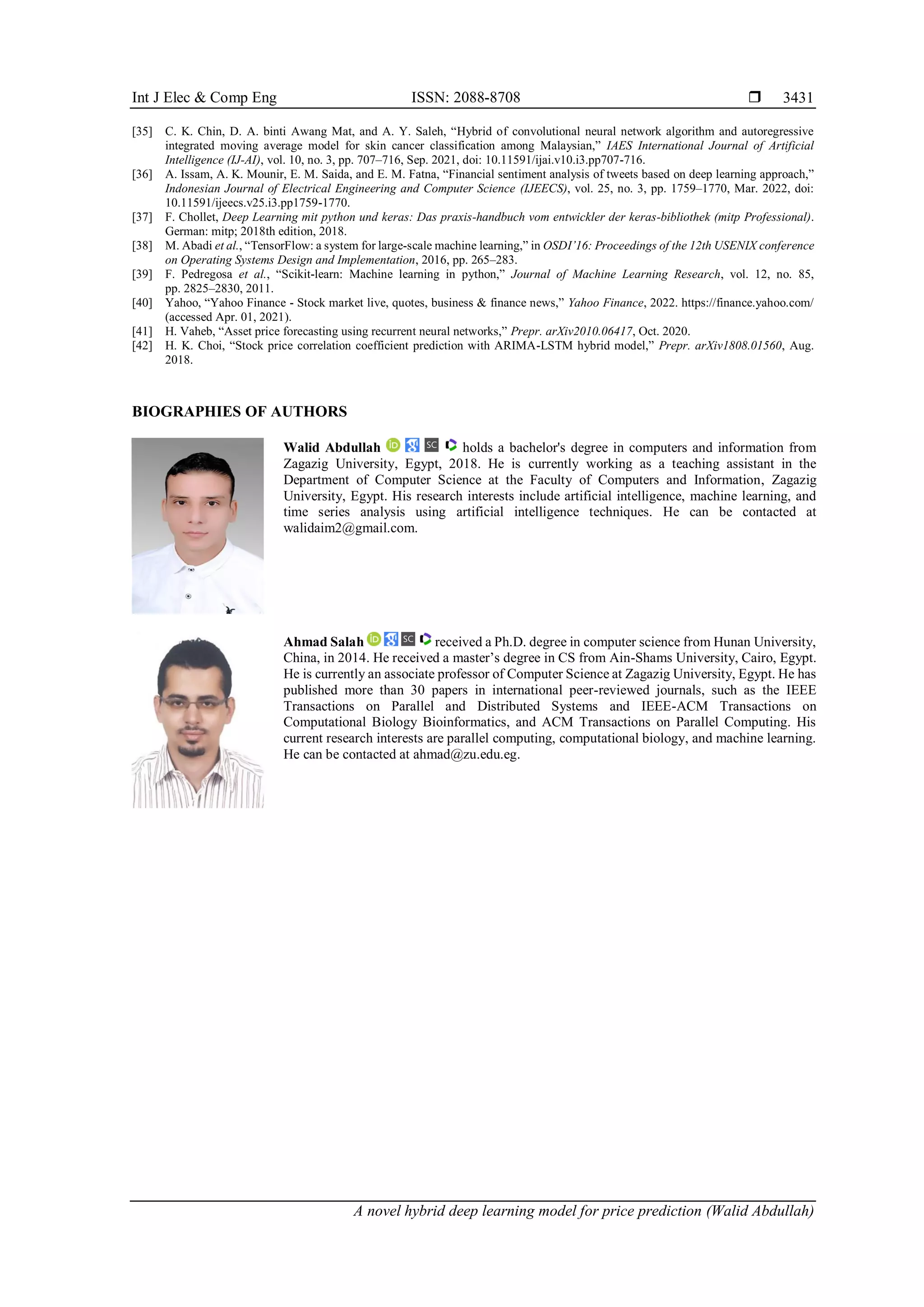 A novel hybrid deep learning model for price prediction | PDF