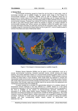 Modelling of wireless sensor networks for detection land and forest ...