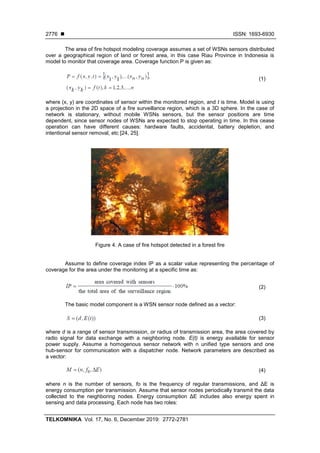 Modelling of wireless sensor networks for detection land and forest ...
