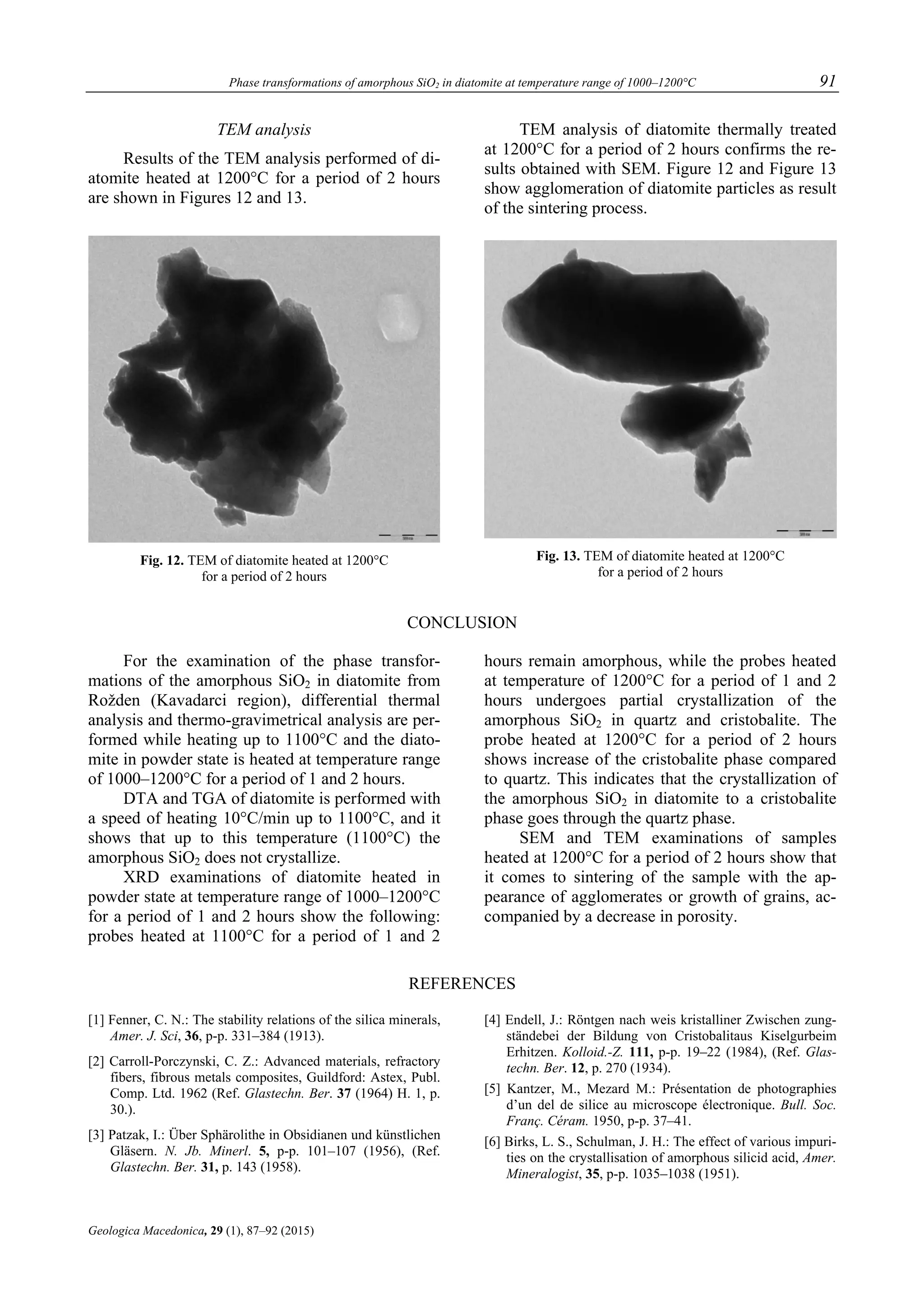 PHASE TRANSFORMATIONS OF AMORPHOUS SiO2 IN DIATOMITE AT TEMPERATURE ...