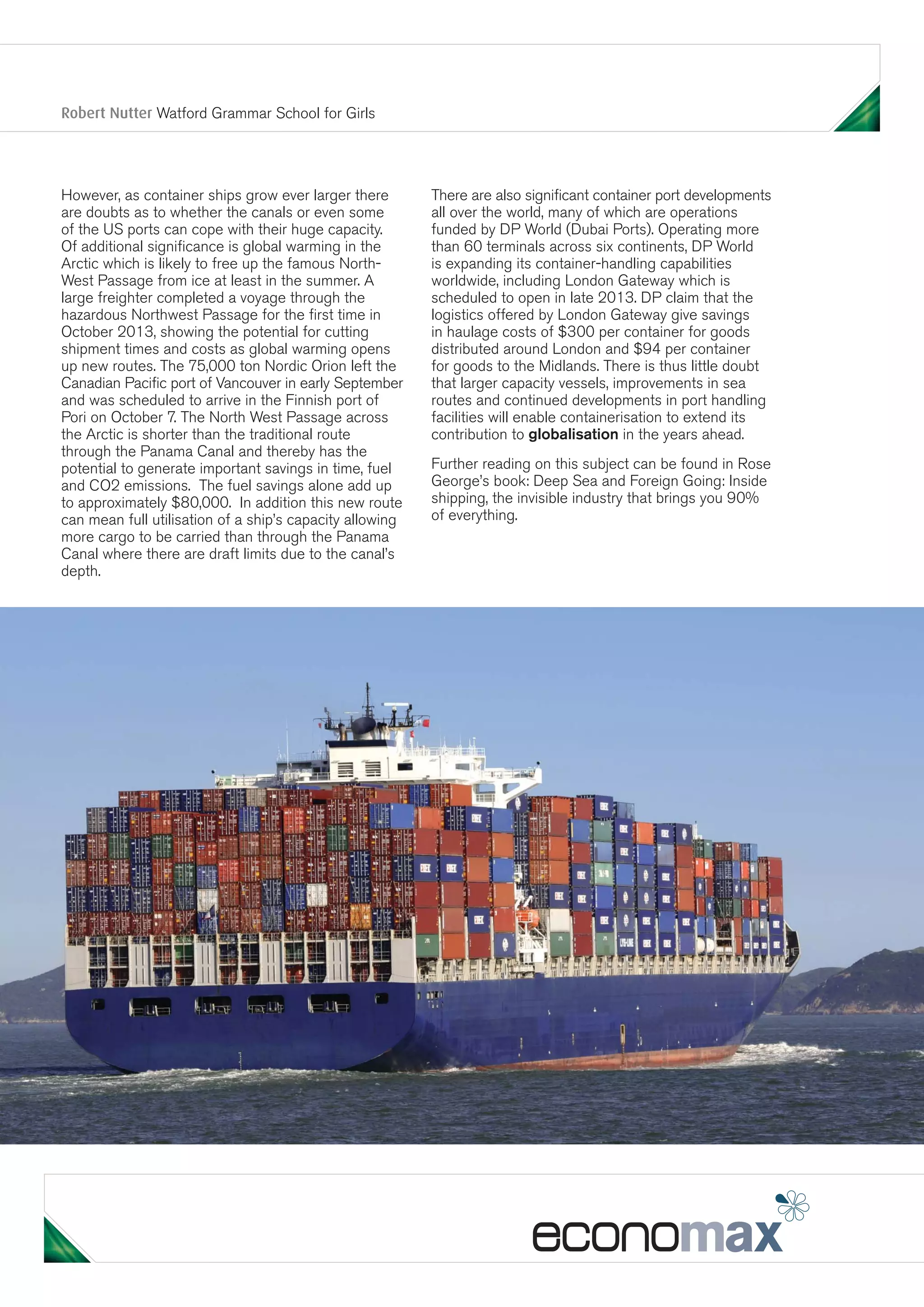 econoMAX - Sea transport and its impact on globalisation | PDF
