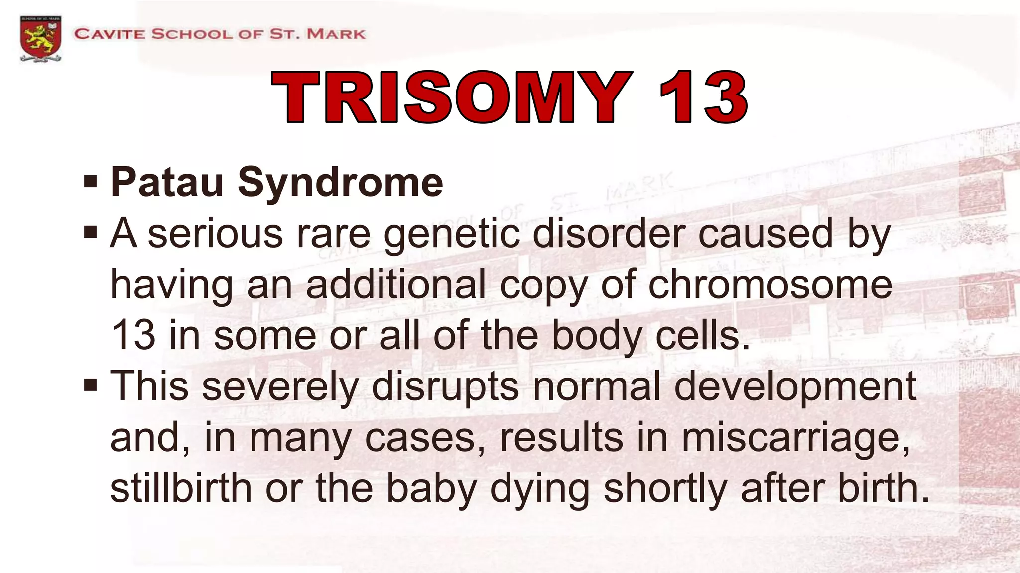 Genetic Disorders due to Error in Meiosis | PPTX