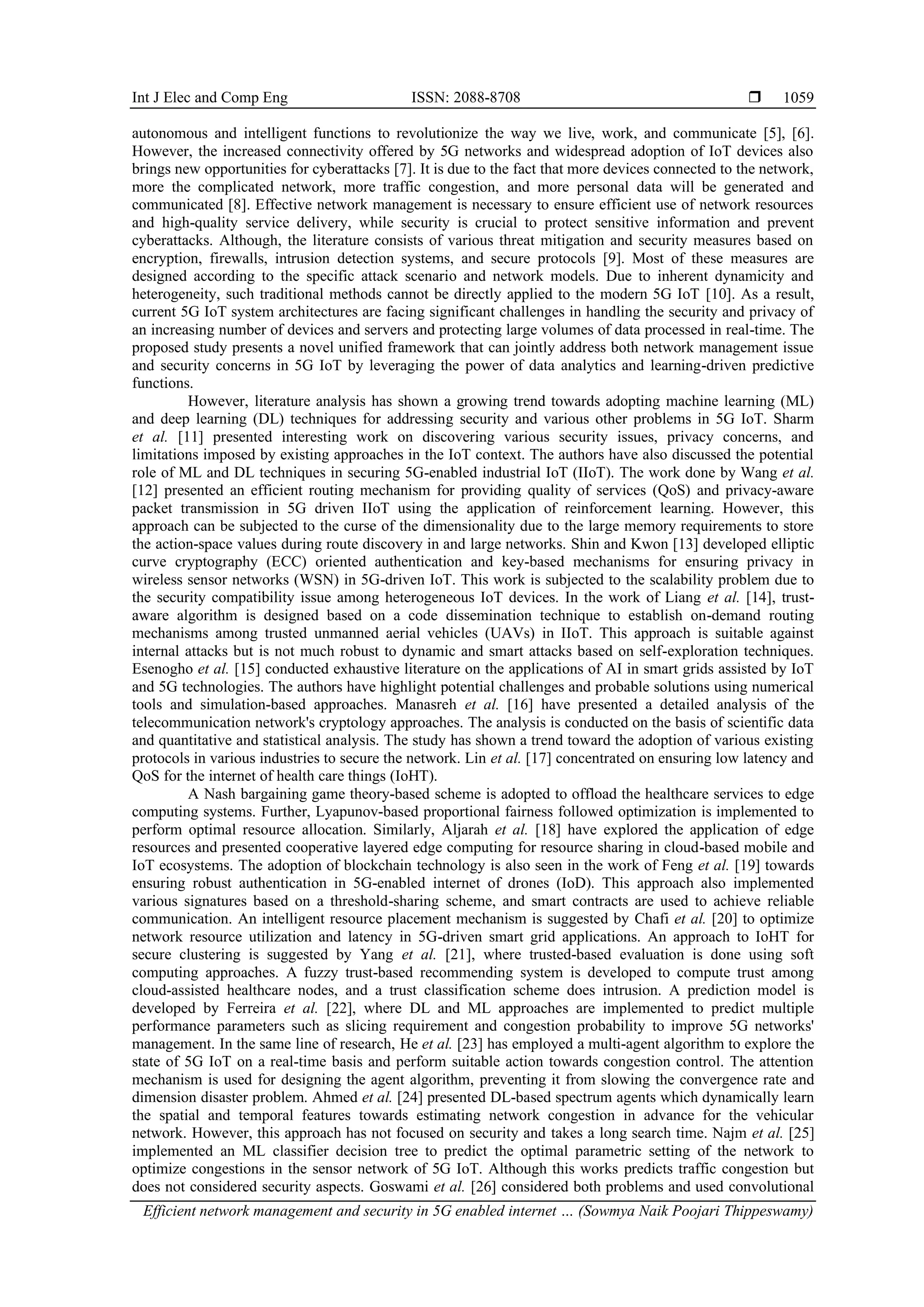 Efficient Network Management And Security In 5g Enabled Internet Of Things Using Deep Learning