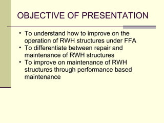 Operation and Maintenance of RWH Structures | PPT