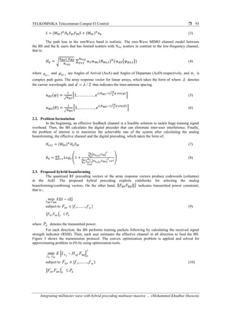 Integrating millimeter wave with hybrid precoding multiuser massive ...