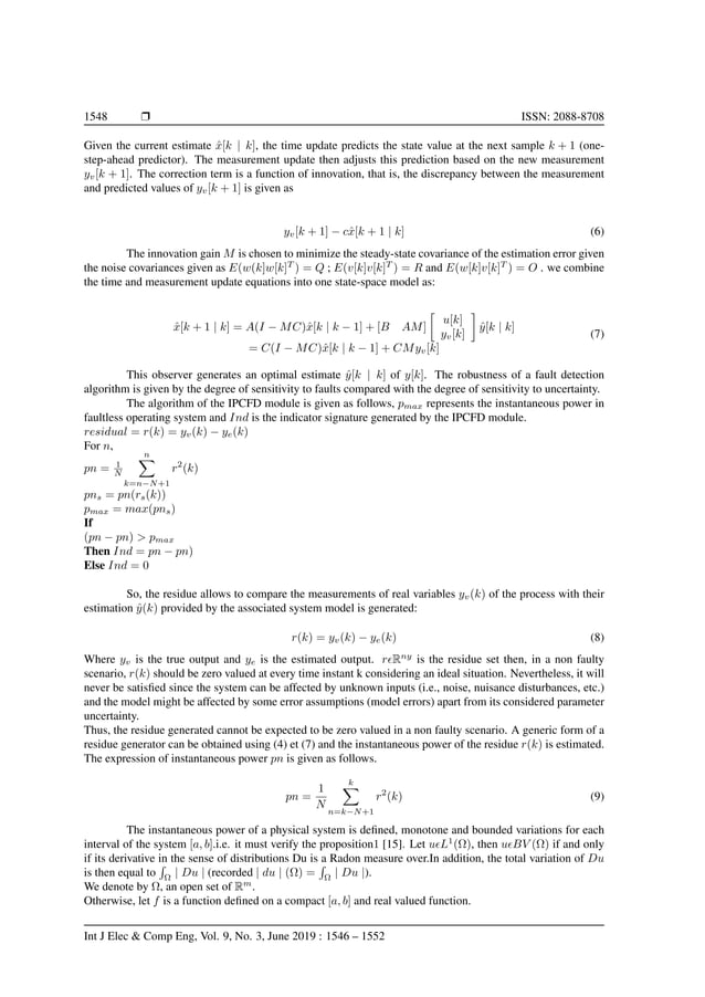 Extended Kalman Observer Based Sensor Fault Detection Pdf