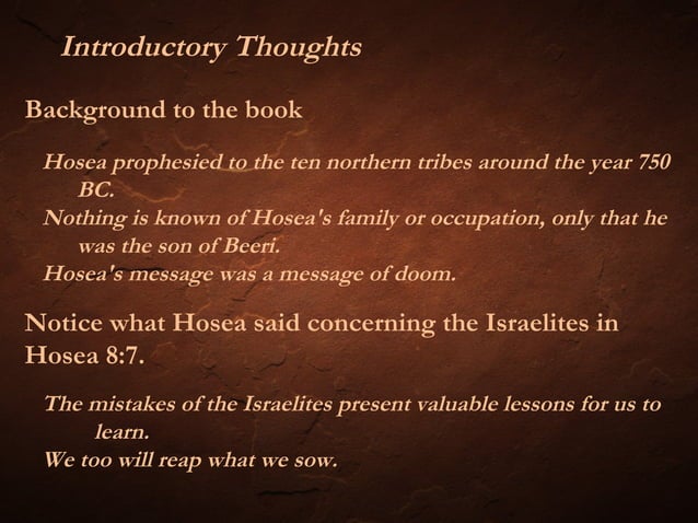 Lessons From Hosea | PPT | Christianity | Religion & Spirituality