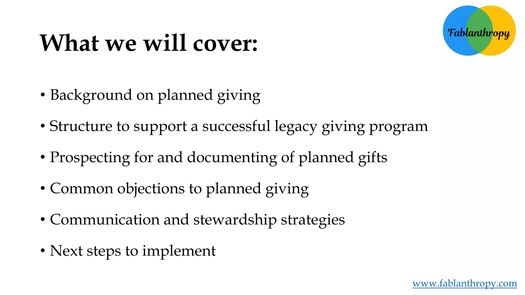 What's Your Legacy? Implementing a planned giving program | PPT